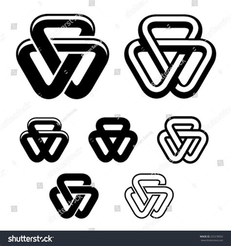 Vector Unity Triangle Black White Symbols Stock Vector Royalty Free 225378592 Shutterstock
