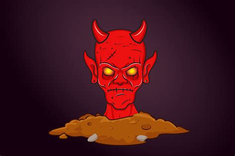 Scary Red Daemon Face Vector Art Graphic By K For Kreative Creative