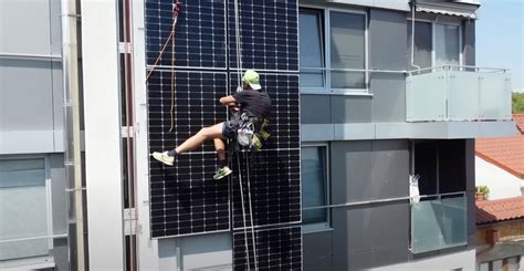Installation Of Photovoltaic Panels On A Facade Pv Service Plus