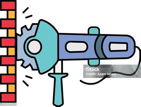 측면 또는 연마 기계 벡터 색상 아이콘 디자인 핸디맨 서비스 기호 주택 수리 기호 토목 공학 및 건축 계약자 스톡 일러스트레이션 앵글 그라인더 개념 강철에 대한 스톡 벡터