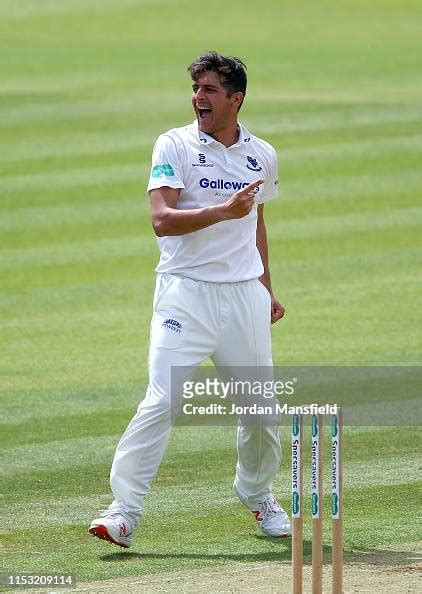 Mir Hamza Of Sussex Celebrates Dismissing Nick Gubbins Of Middlesex