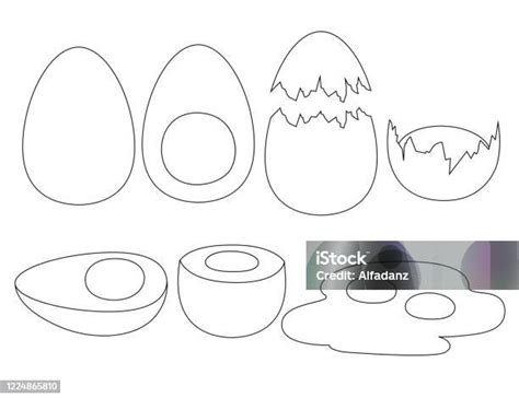 다른 상태에서 닭 계란의 세트금이 금이 흰색 배경에 고립 된 전체 평면 벡터 그림 달걀에 대한 스톡 벡터 아트 및 기타 이미지