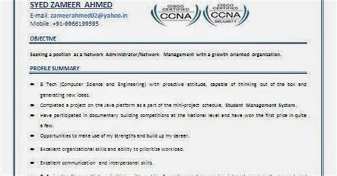 CCNA Resume For Freshers