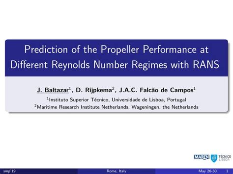 Prediction Of The Propeller Performance At Different Reynolds Number Regimes With Rans Pdf