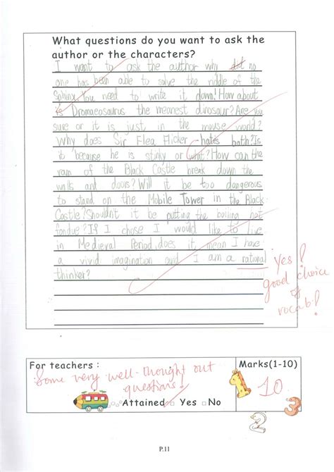 Reading Log English YWPS