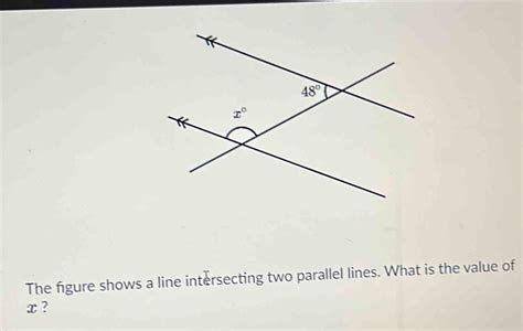 Solved The Figure Shows A Line Intersecting Two Parallel Lines What