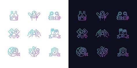 set of gradient icons for light and dark modes depicting diseases in