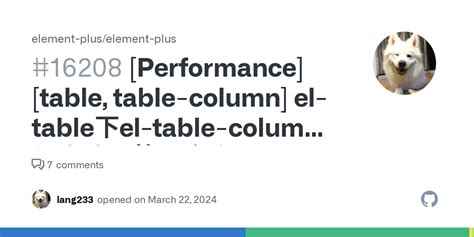 Performance Table Table Column El Table下el Table Column的方法会执行多次 · Issue 16208 · Element