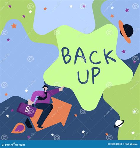 Hand Writing Sign Backup Word Written On Process That Protects