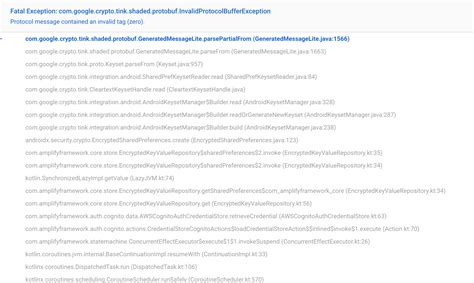Fatal Exception Google Crypto Tink Shaded Protobuf