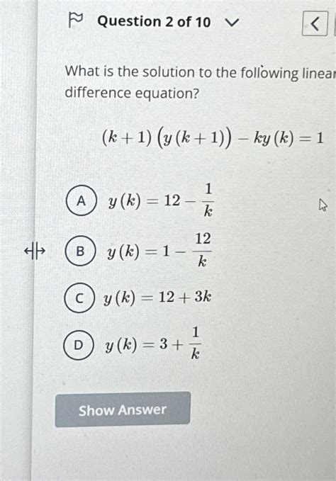 Solved ⇌ ﻿question 2 ﻿of 10vvwhat Is The Solution To The