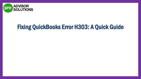 Fix Quickbooks Error H Quick Guide Solutions