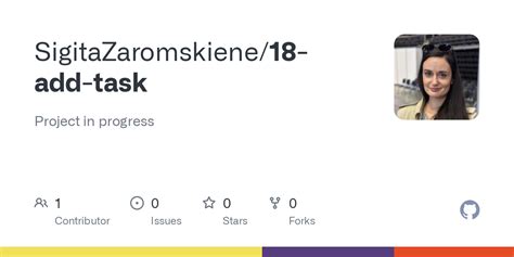 Github Sigitazaromskiene Add Task Project In Progress