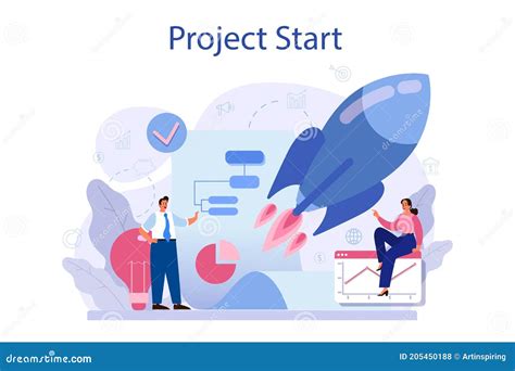 Project Start Concept Start Up Business Development Idea Stock Vector