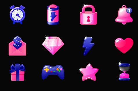 Premium Vector Set Of Game Icons For UI Vector GUI Elements For Mobile App