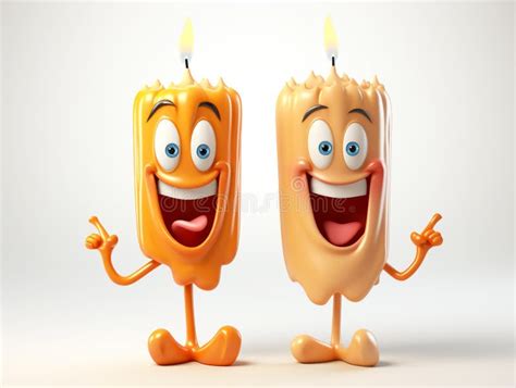 3d Funny Burning Candles Cartoon Party Time Stock Illustration Illustration Of Happy