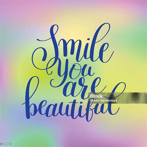 미소 당신은 아름다운 문구 손 문자 긍정적 인 견적입니다 건강관리와 의술에 대한 스톡 벡터 아트 및 기타 이미지 건강관리와 의술 그리기 긍정적인 감정 표현 Istock