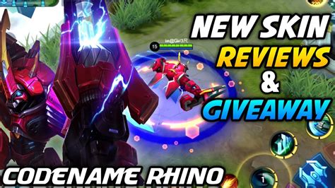 Grock New Epic Skin Codename Rhino Review Skin Giveaway Mobile Legends Bang Bang Youtube