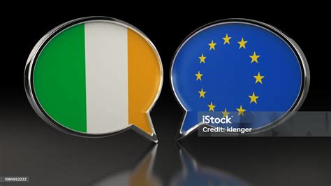 연설 거품으로 아일랜드와 유럽 연합 플래그입니다 3 차원 일러스트 레이 션 0명에 대한 스톡 사진 및 기타 이미지 0명 3차원 형태 Eurozone Istock