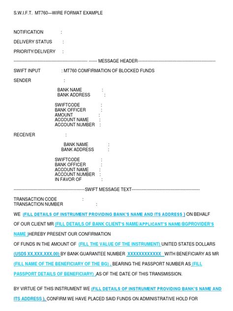 swift mt760 verbiage pdf computing telecommunications