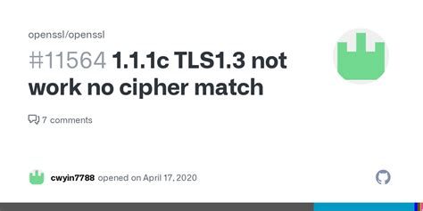 C TLS Not Work No Cipher Match Issue Openssl Openssl GitHub