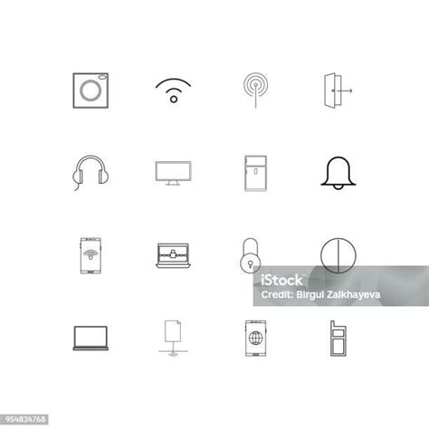 장치 선형 얇은 아이콘 설정합니다 간단한 벡터 아이콘 설명 0명에 대한 스톡 벡터 아트 및 기타 이미지 0명 건강관리와 의술 노트북 Istock