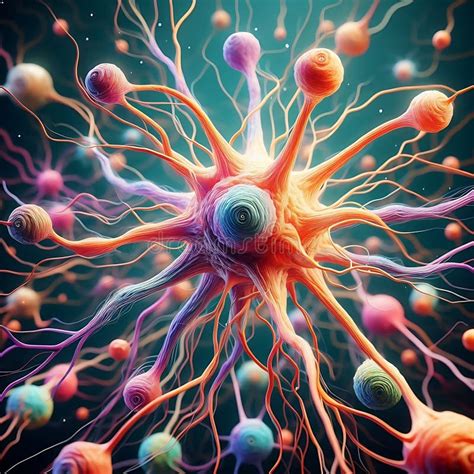 Ai Generated Illustration Of An Abstract Neuron With Electric Synapses And A Sci Fi Aesthetic