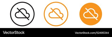 Cloud Sync Disable Icon Set Data Synchronization Vector Image