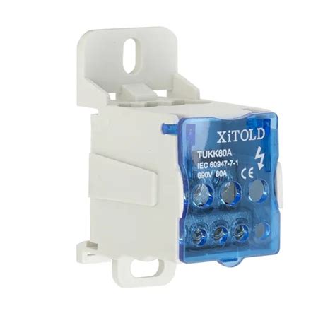 Unipolar Junction Box Power Distribution Screw Terminal Blocks With Plastic Cover Power