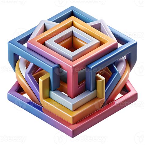 Vibrant Creative A Complex Multi Layered Composition Of Geometric Shapes And Lines Creating An