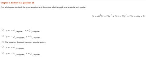 Solved Chapter Section Question Find All Singular Chegg
