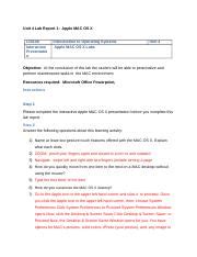 CIS U LabReport Docx Unit Lab Report Apple MAC OS X CIS Interaction Presentatio