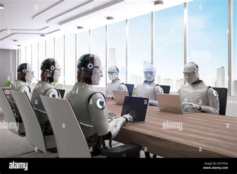 Automation Worker Concept With 3d Rendering Ai Robot Working In Smart