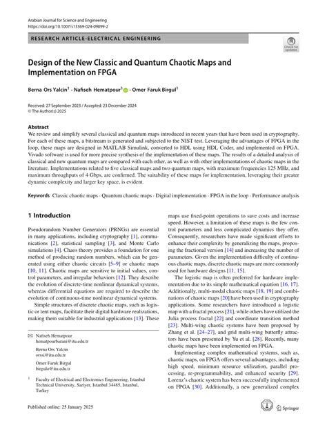 Pdf Design Of The New Classic And Quantum Chaotic Maps And Implementation On Fpga