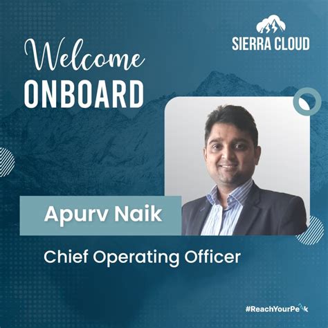 We Are Excited To Welcome Mr Apurv Naik Who Has Joined Us As The New