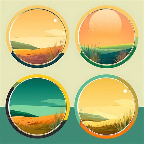 Premium Ai Image Set Of Savanna Grassland Design Blade Shape Grass