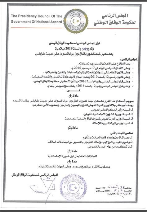 وكالة الأنباء الليبية المجلس الرئاسي يصدر قرارا بتشكيل لجنة لشؤون