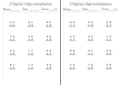 Kumon Style Math Worksheets Printable Pdf Template