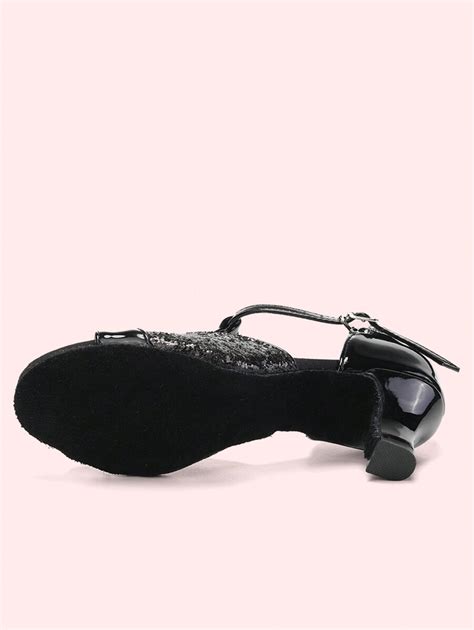 Womens Black Glitter High Heel Dance Shoes For Indoor Shein Usa