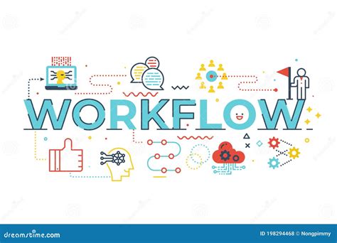 Workflow Word Illustration Stock Vector Illustration Of Icon 198294468