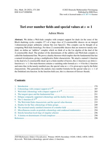 Pdf Tori Over Number Fields And Special Values At S1