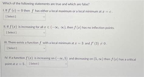 solved which of the following statements are true and which