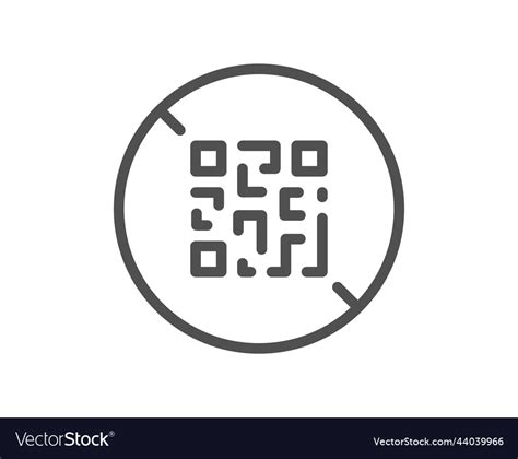 No Qr Code Line Icon Scan Barcode Sign Royalty Free Vector