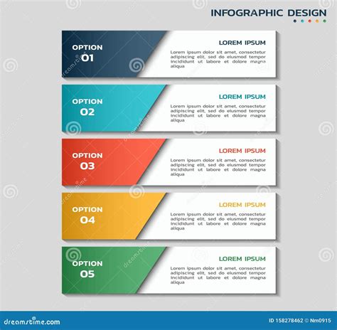 Workflow Infographic Template With Five Options Color Flowchart Infographic Design With Text