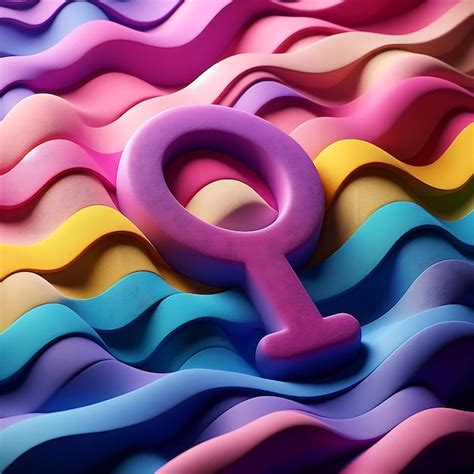 Premium Photo Gender Equality Flag With A 3d Symbol
