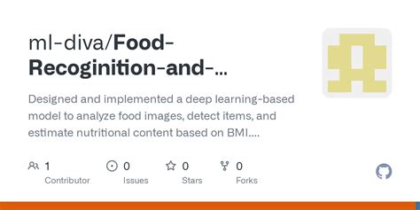 Github Ml Divafood Recoginition And Nutrition Estimation Using Deep Learning Designed And