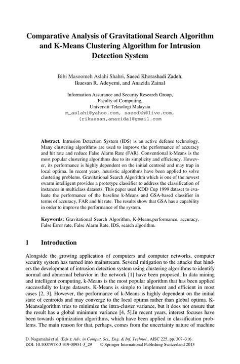 pdf comparative analysis of gravitational search algorithm and k means clustering algorithm