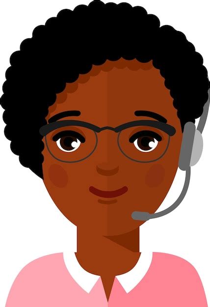 Premium Vector Female Call Center Avatar With Headphones Microphone