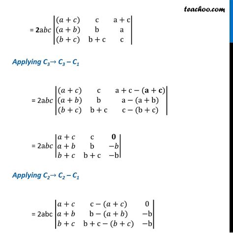 Question Prove That Determinant A B C Class NCERT