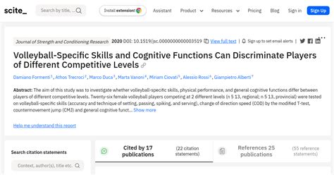 Volleyball Specific Skills And Cognitive Functions Can Discriminate